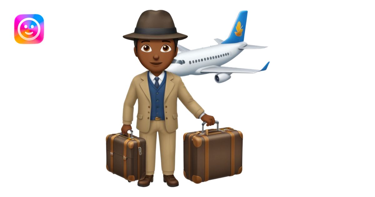 Visage homme créole réunionnais avec chapeau arrive avion emoji | AI ...