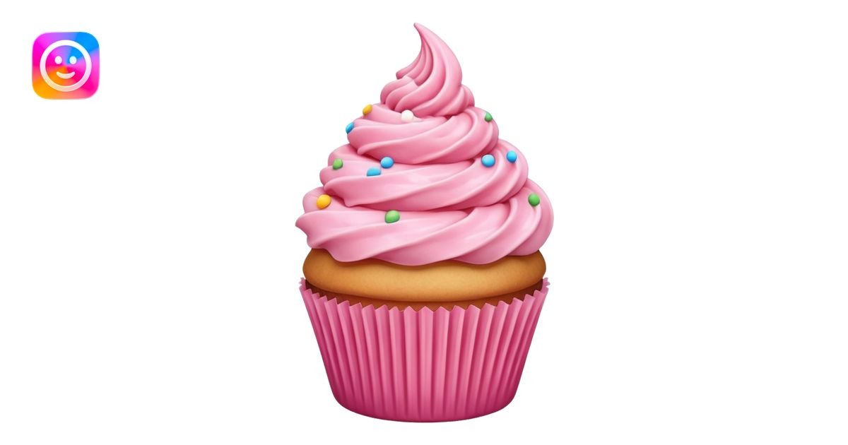 Cupcake with pink icing emoji | AI Emoji Generator