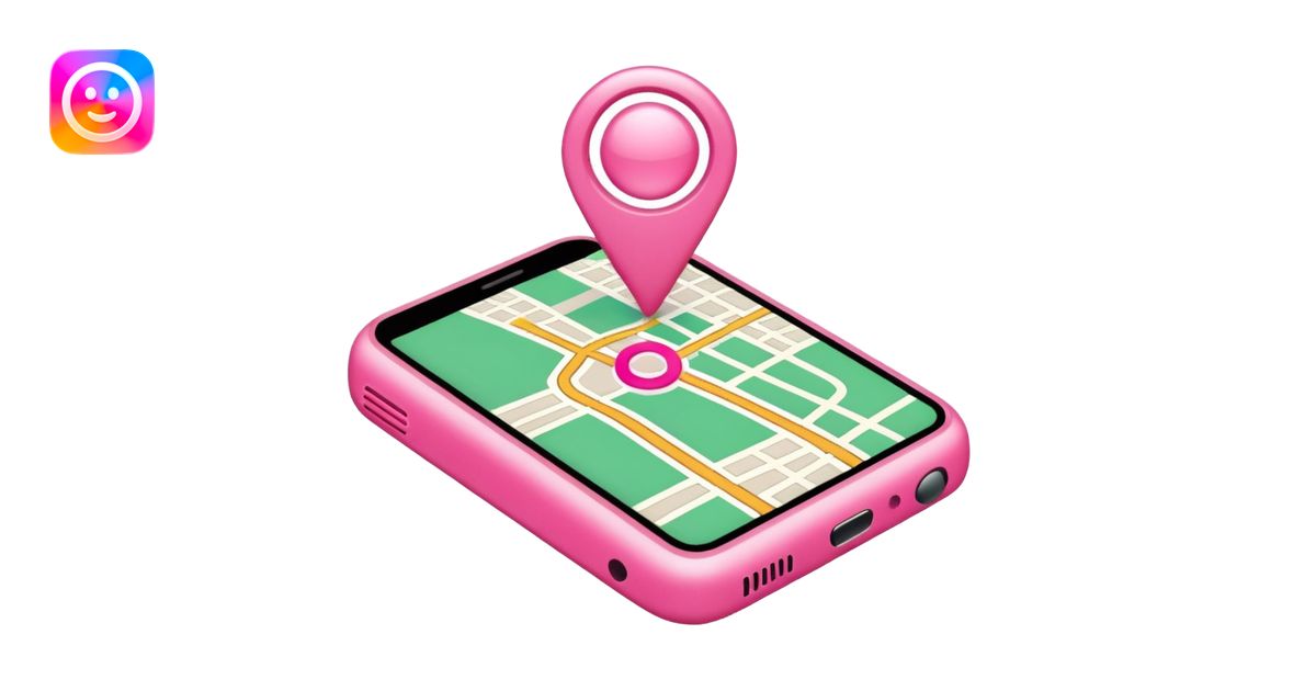 pink big gps map lines emoji | AI Emoji Generator