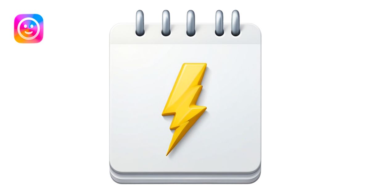 calendar with a circled date and small lightning bolt emoji | AI Emoji ...