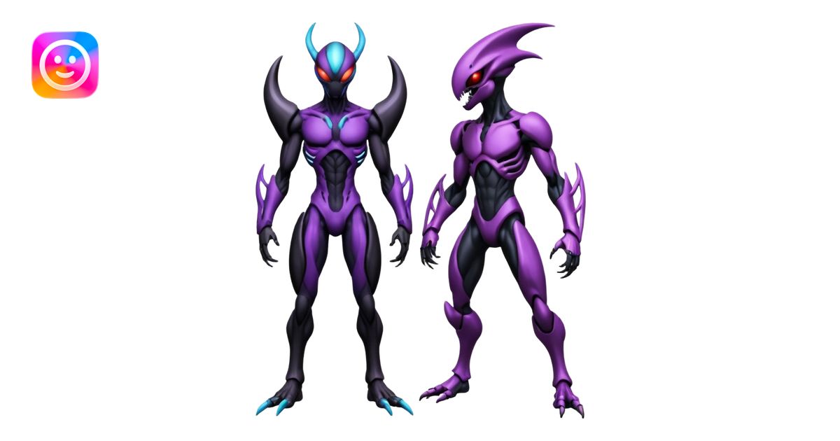 Darkrai-Deoxys-Xenomorph-Venom-Genesect-fusion, full body emoji | AI ...
