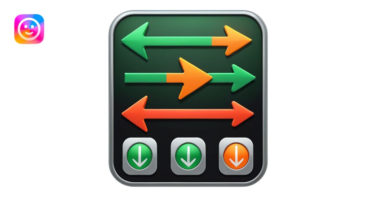 A control system with an arrow that can move between green, orange and ...