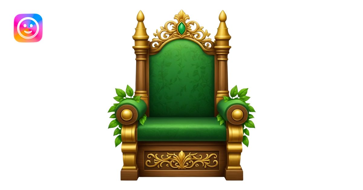 Throne with leaves emoji | AI Emoji Generator