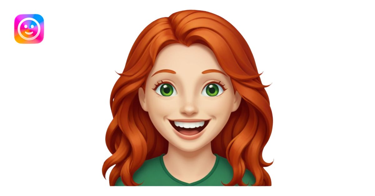 laughing long red haired woman emoji | AI Emoji Generator