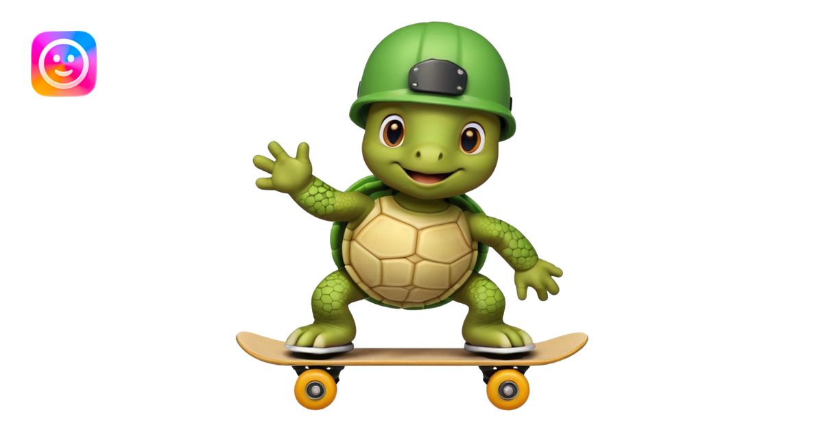 Turtle Skating emoji | AI Emoji Generator