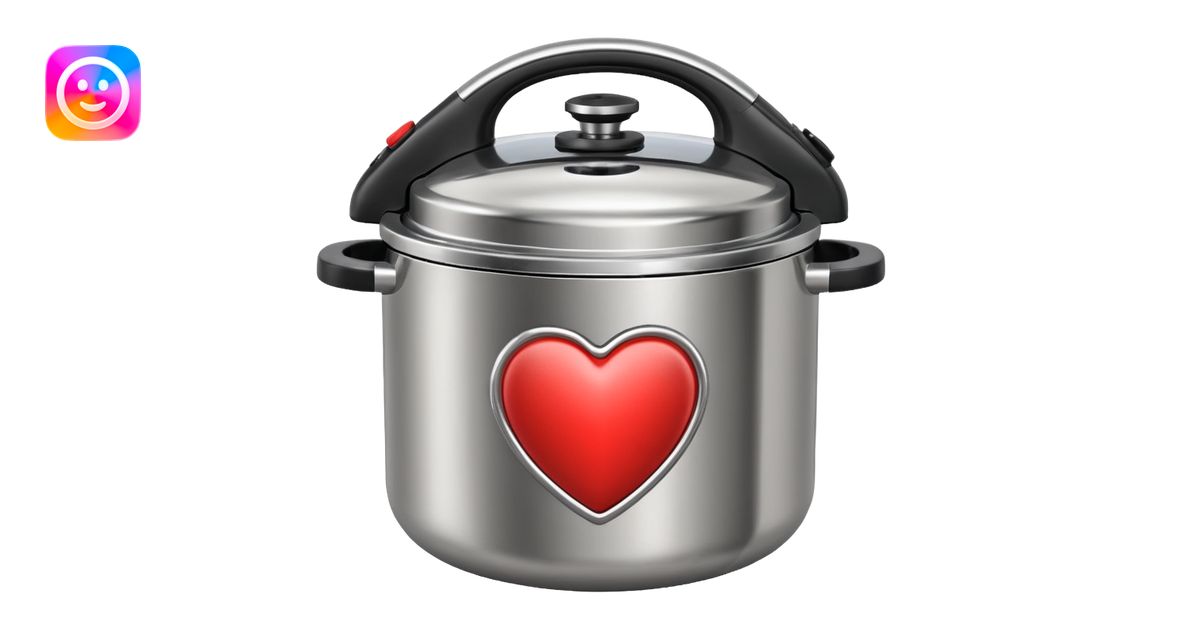 combine heart and pressure cooker emoji | AI Emoji Generator