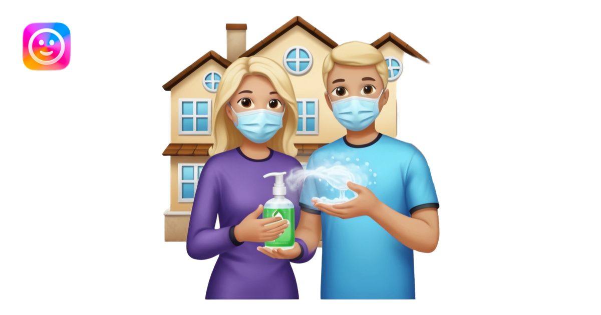 Give me emojis that represent corona-time safety rules such as: keep ...