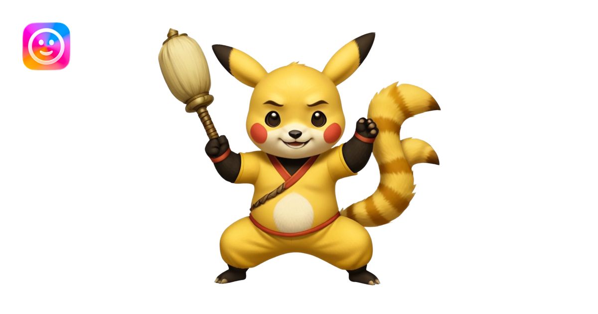 Pickachu with Kung fu panda po emoji | AI Emoji Generator
