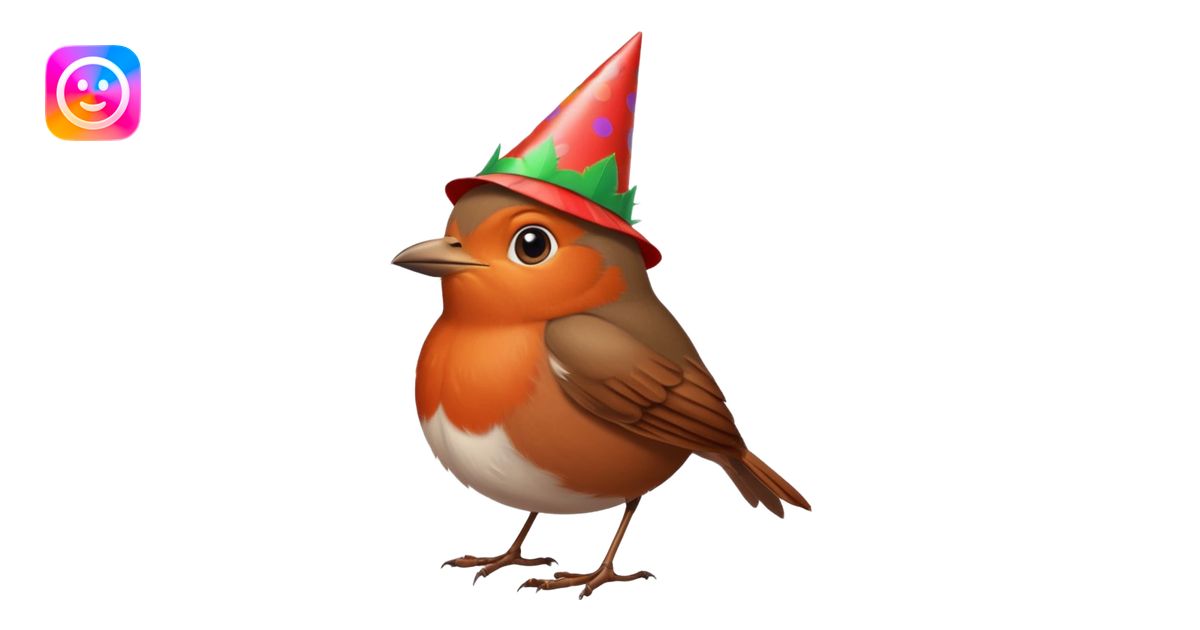 un rouge gorge a son anniversaire emoji | AI Emoji Generator