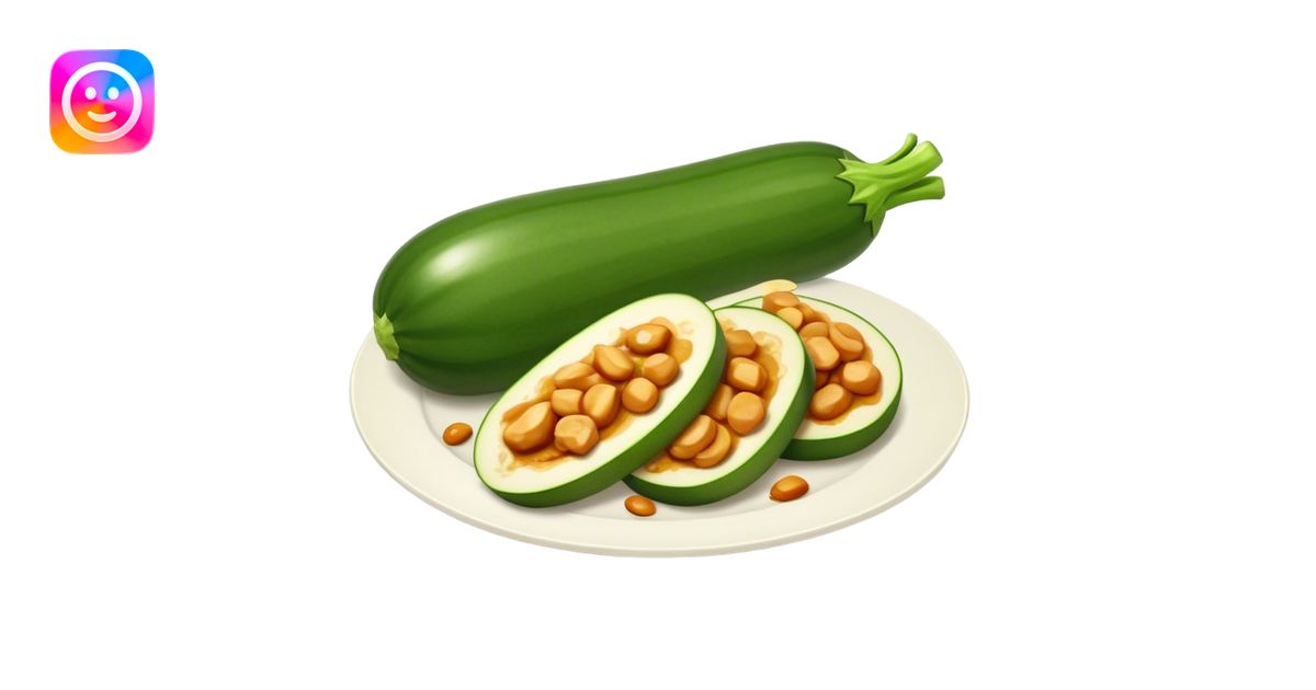 Sliced courgette soya chicken emoji | AI Emoji Generator