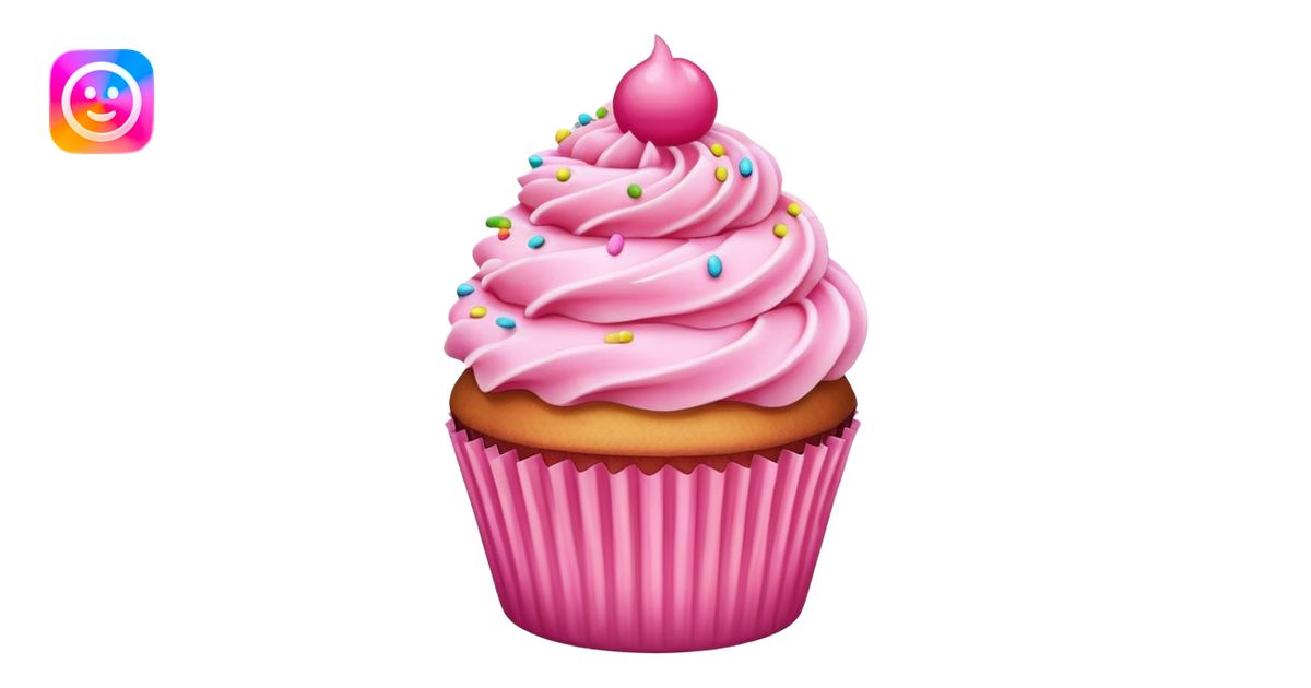 cupcake with pink icing emoji | AI Emoji Generator