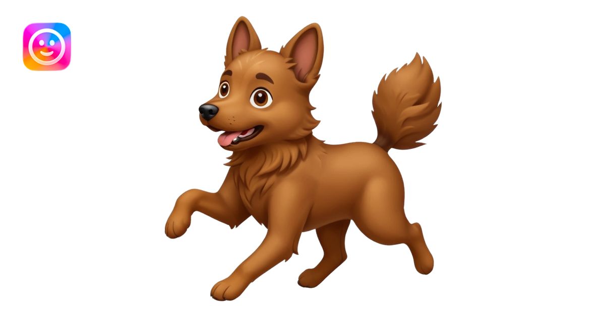 crazy dog running around everywhere emoji | AI Emoji Generator