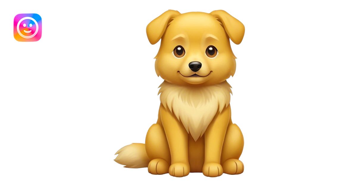 Yellow dog sitting emoji | AI Emoji Generator