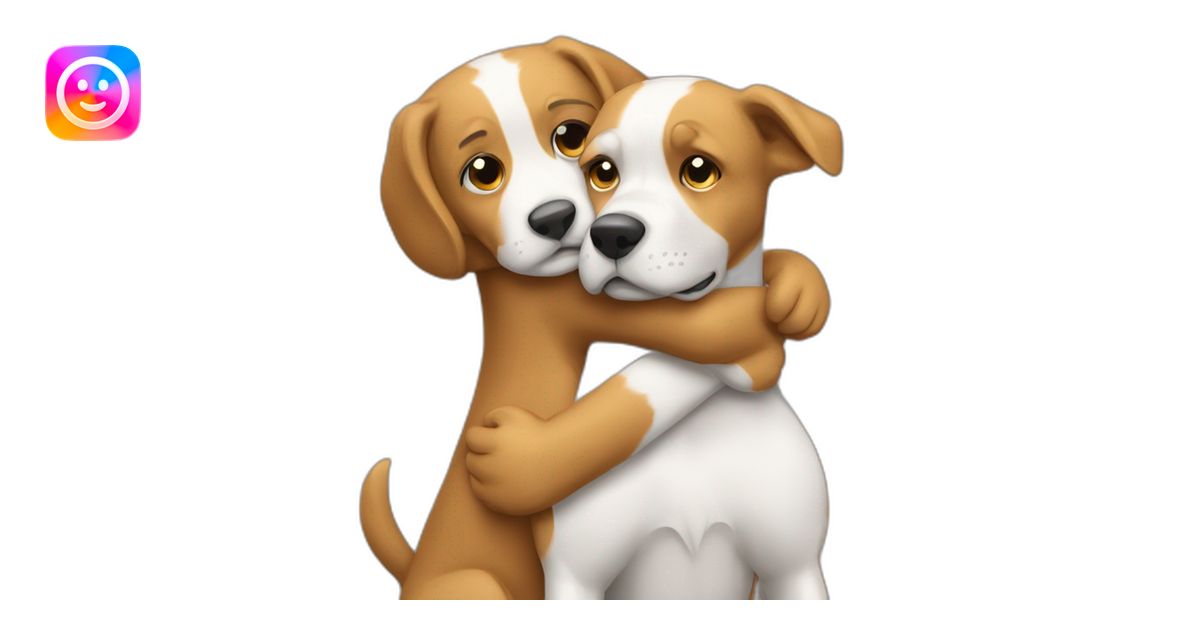 Hug between dog and cad emoji | AI Emoji Generator