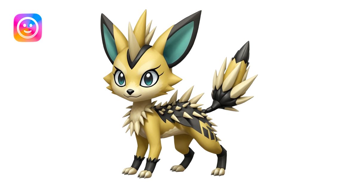Meloetta-Lombax-Zeraora-Pokémon-Fakémon-creature emoji | AI Emoji Generator
