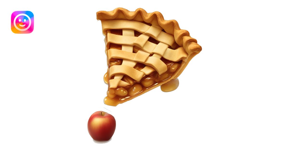 Apple pie on the beautiful plate emoji | AI Emoji Generator