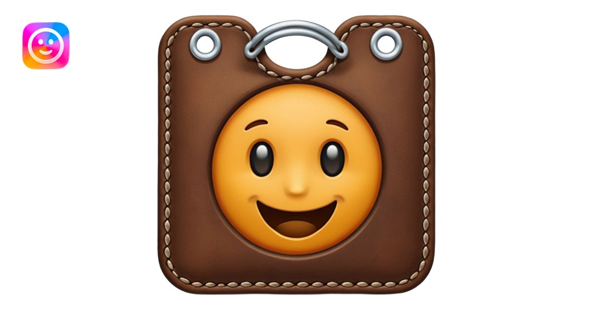 leather tag with stitching lines emoji | AI Emoji Generator