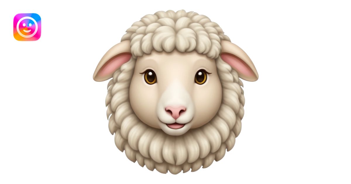 female sheep with long hair emoji | AI Emoji Generator