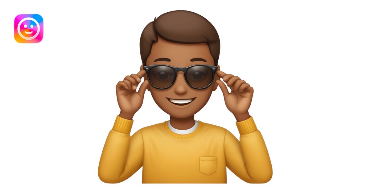 Emoji tilting head and lowering sunglasses to see emoji | AI Emoji ...
