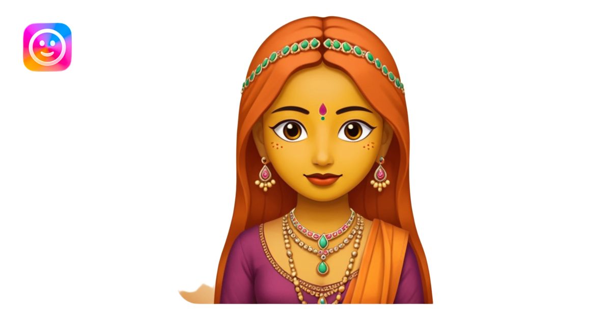 A sanskari girl with bindi and necklace emoji | AI Emoji Generator