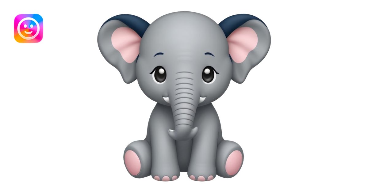 Chibi style Plush elephant emoji | AI Emoji Generator
