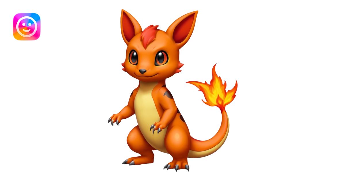 Umbreon-Charmander-Charmeleon-Guilmon-fusion emoji | AI Emoji Generator