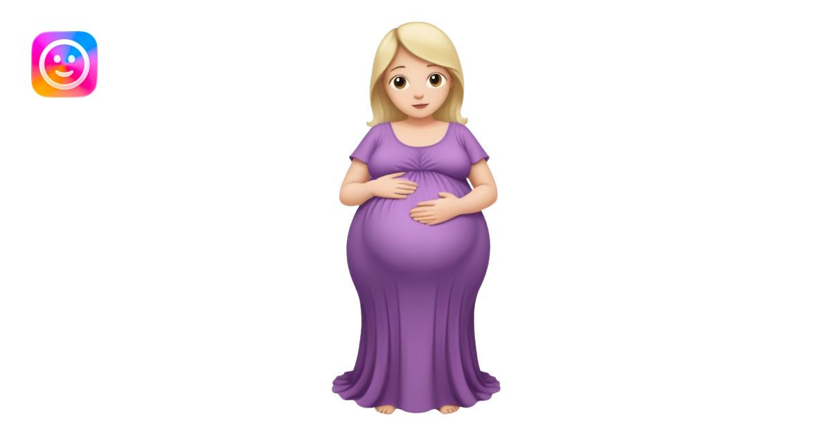 very heavily pregnant overdue lady with large belly emoji | AI Emoji ...