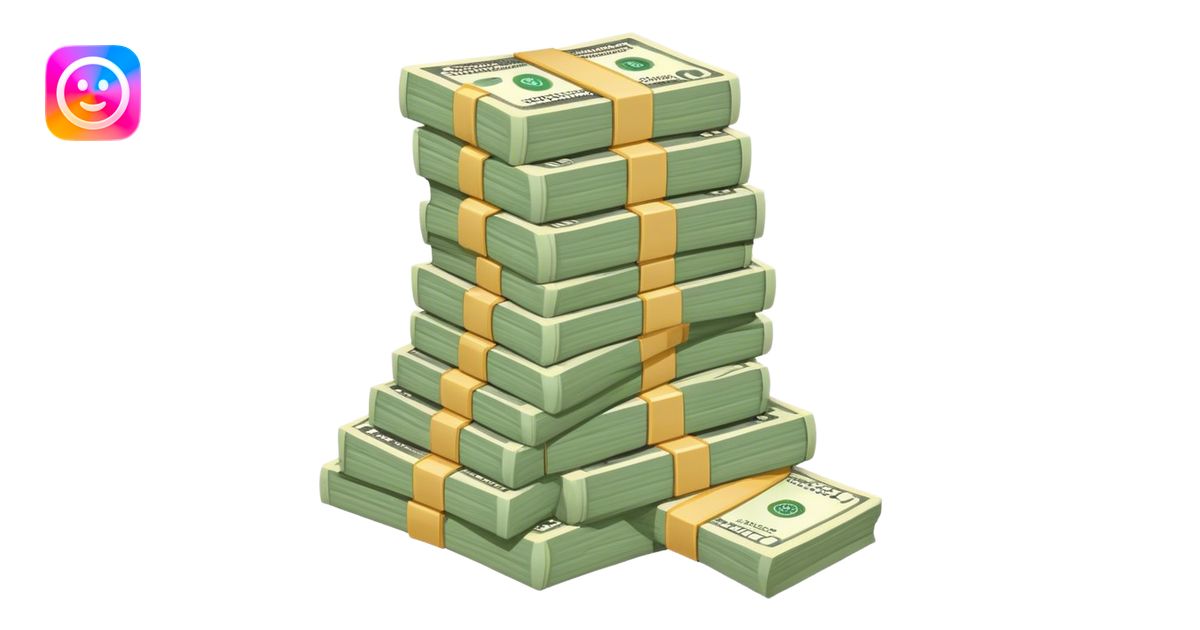 multiple stacks of dollar emoji | AI Emoji Generator