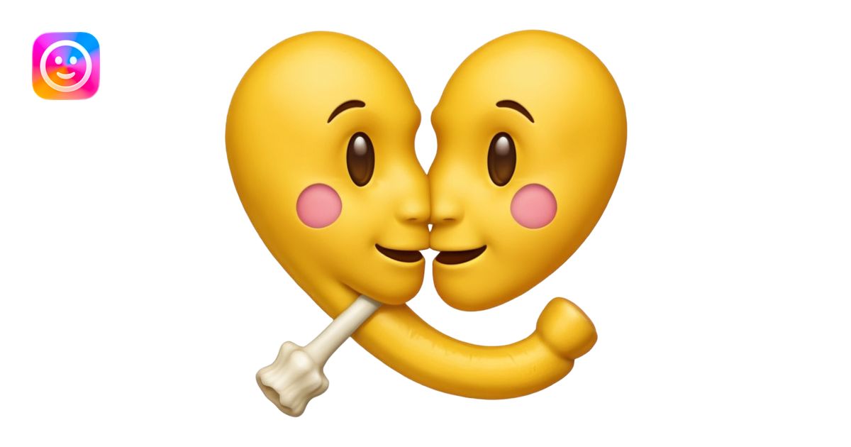 Emoji kissing big yellow bone emoji | AI Emoji Generator