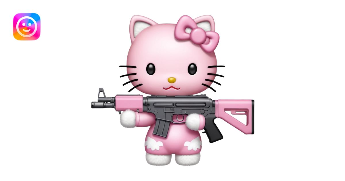 Hello kitty with m4 gun emoji | AI Emoji Generator