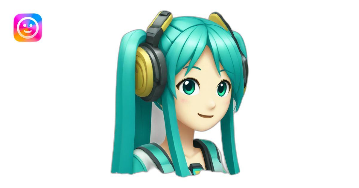hatsune-miku-face emoji | AI Emoji Generator
