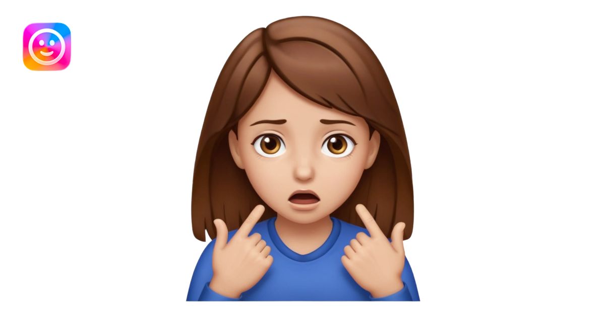 A girl with brown hair and eyes doing the chocking emote emoji | AI ...