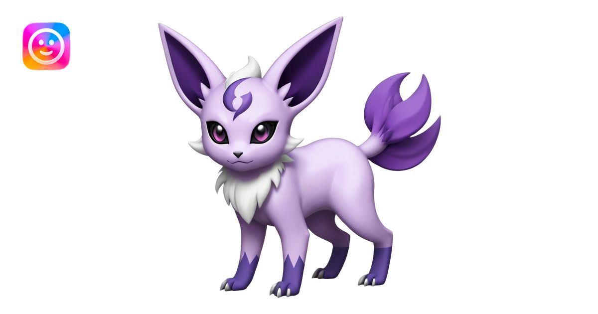 Espeon-Absol-Pokémon-Fakémon-hybrid-creature (full body) emoji | AI ...