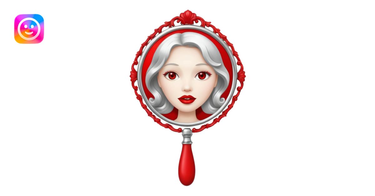 hand mirror, polished silver chrome, erotic vanity aesthetic emoji | AI ...