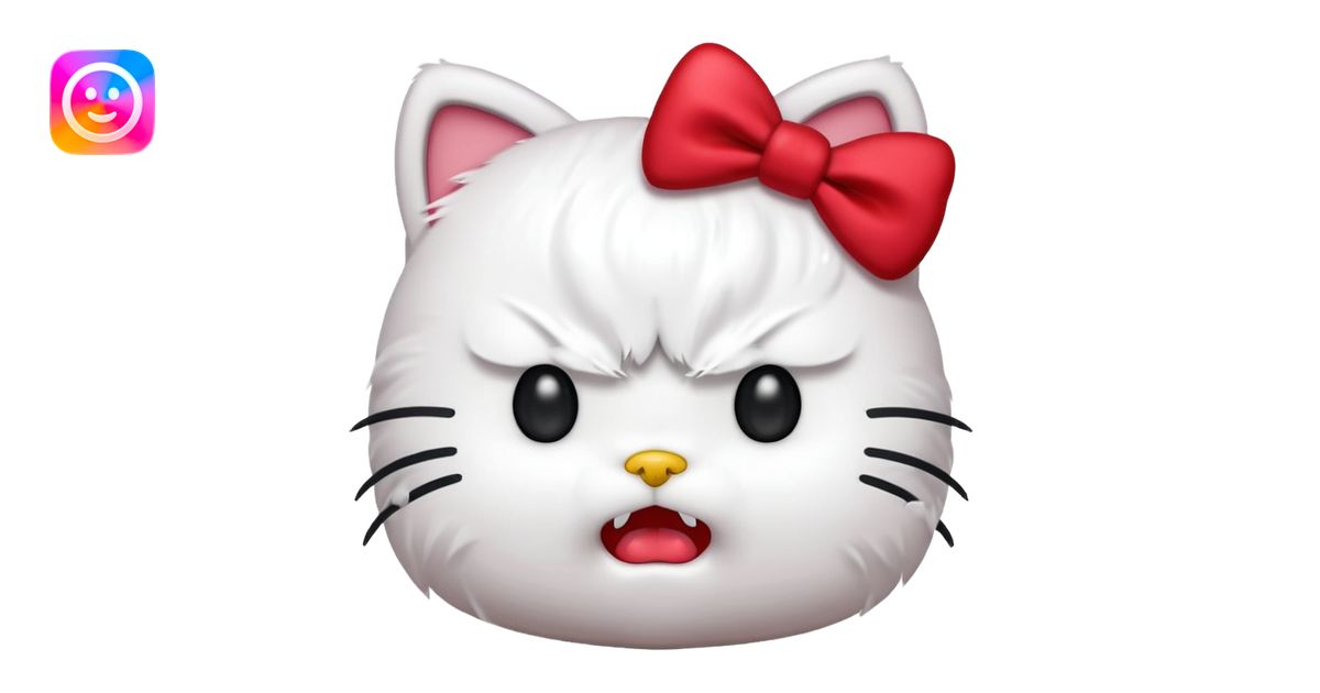 Angry hello kitty emoji | AI Emoji Generator