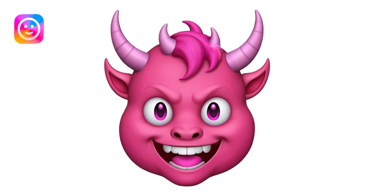 Devil emoji but pink 😈 emoji | AI Emoji Generator
