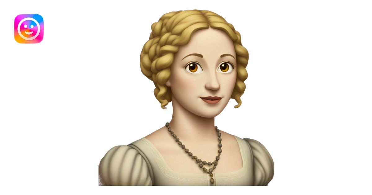a framed portrait of a Renaissance woman emoji | AI Emoji Generator
