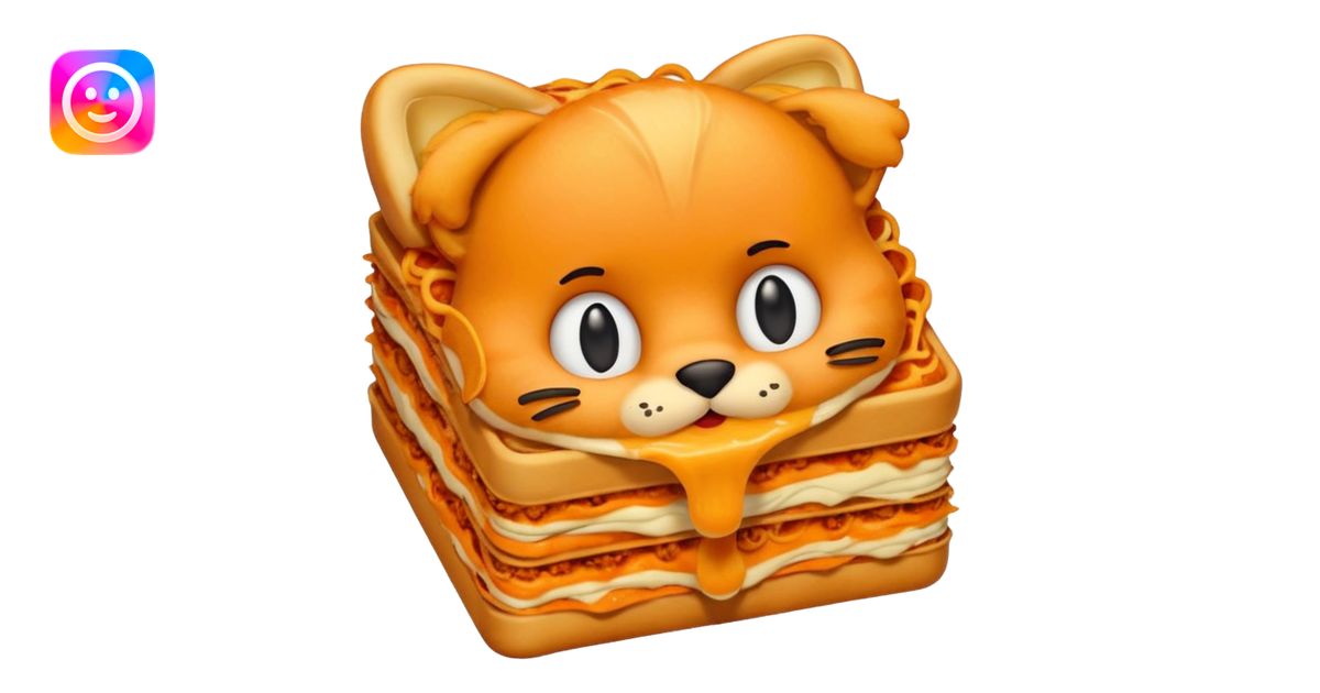 Generate me a Garfield Lasagna png emoji | AI Emoji Generator