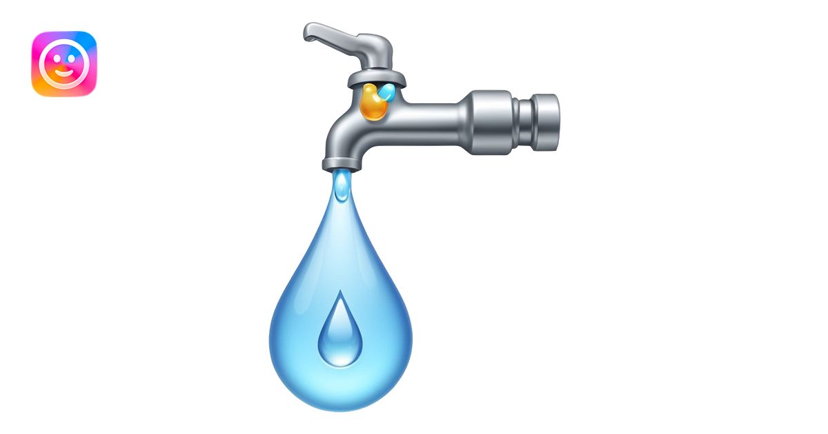 a faucet with a water droplet at the end emoji | AI Emoji Generator