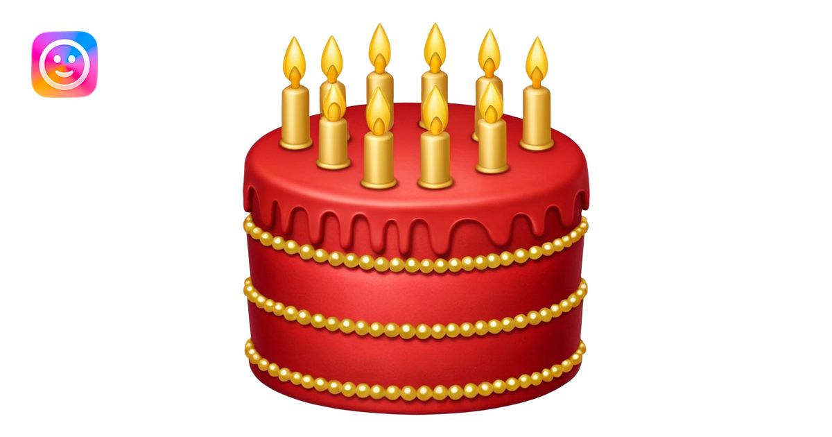 red cake with golden details and sparkles emoji | AI Emoji Generator