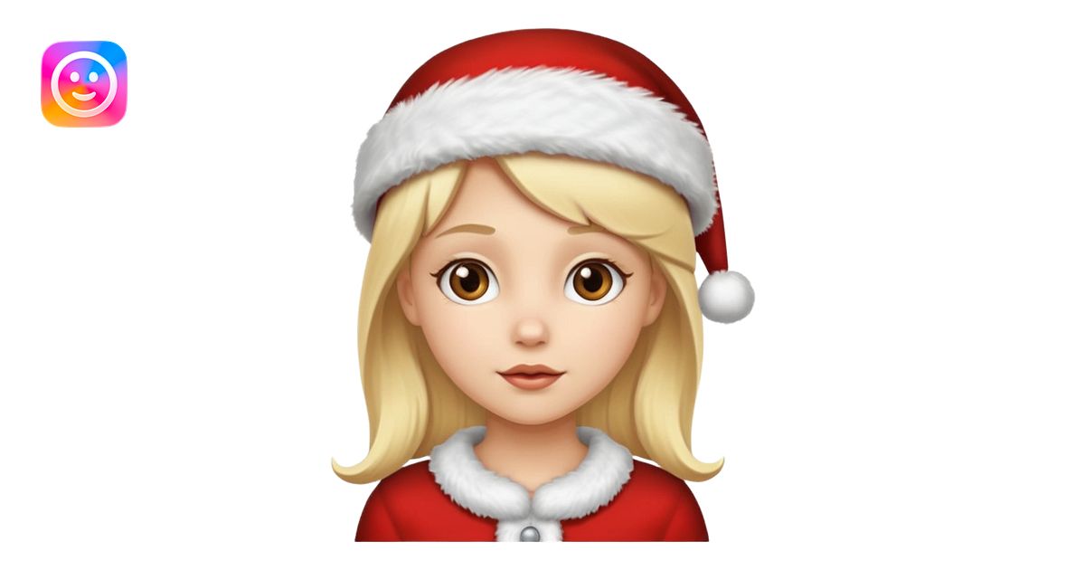 Blondie girl santa clauss emoji | AI Emoji Generator