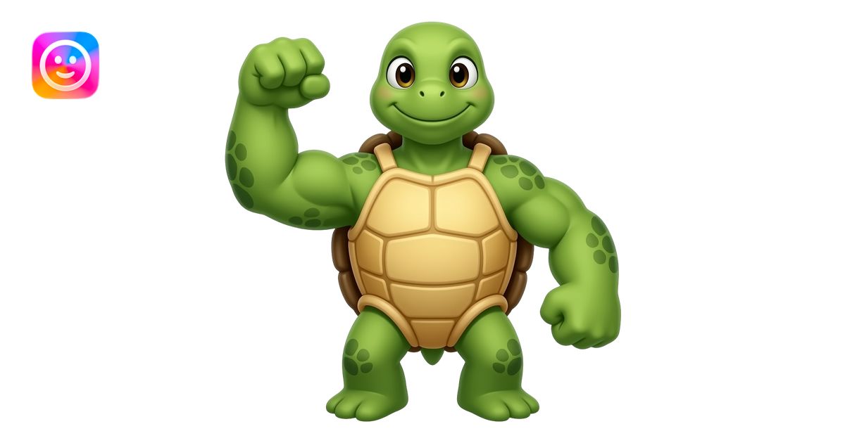 turtle with strong arm emoji | AI Emoji Generator