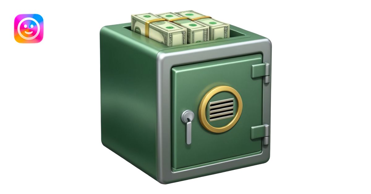 Money safe with money emoji | AI Emoji Generator