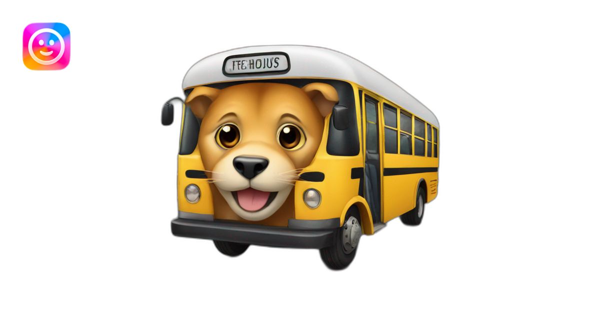 Animal in bus emoji | AI Emoji Generator