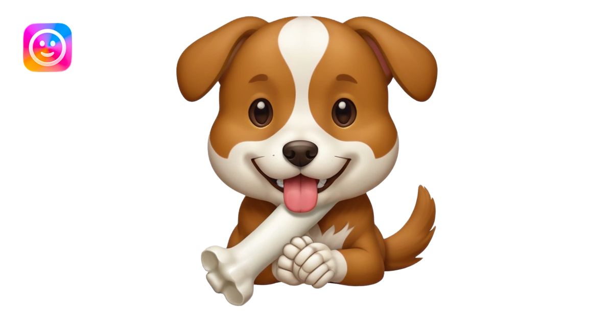 Köpek ve kemik emoji | AI Emoji Generator