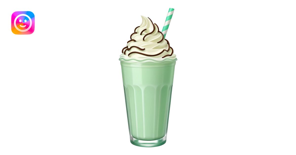Mint green realistic milkshake emoji | AI Emoji Generator
