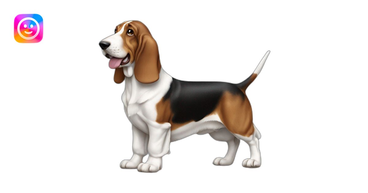 Dog basset hound full-body emoji | AI Emoji Generator