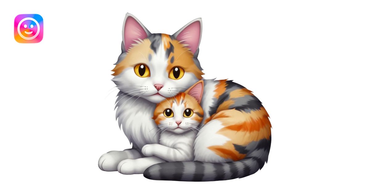 grey and white cat cuddling a colourful light patched calico + white ...