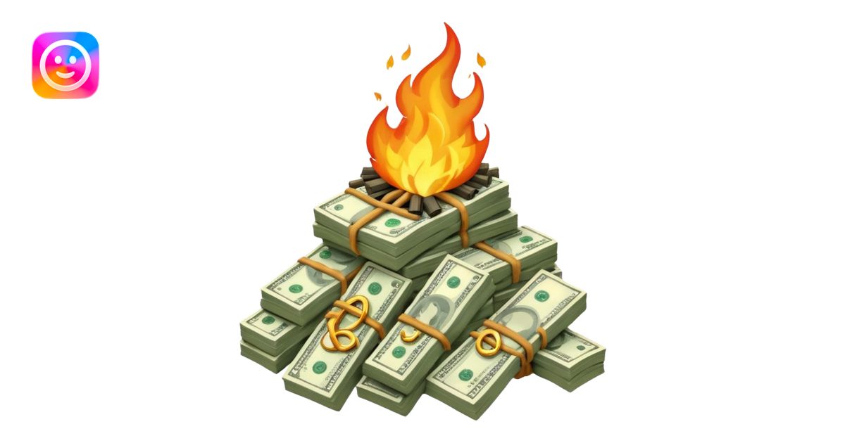 Burning money emoji | AI Emoji Generator