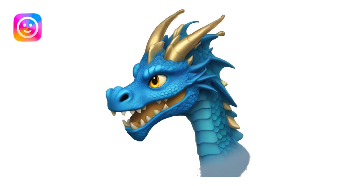 blue dragon with a gold fade emoji | AI Emoji Generator